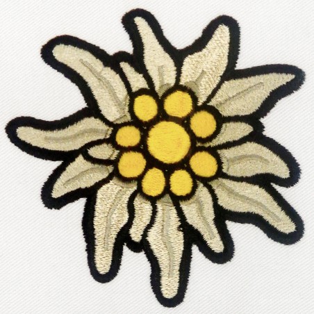 Gesticktes Emblem "Edelweiss" 8x8cm